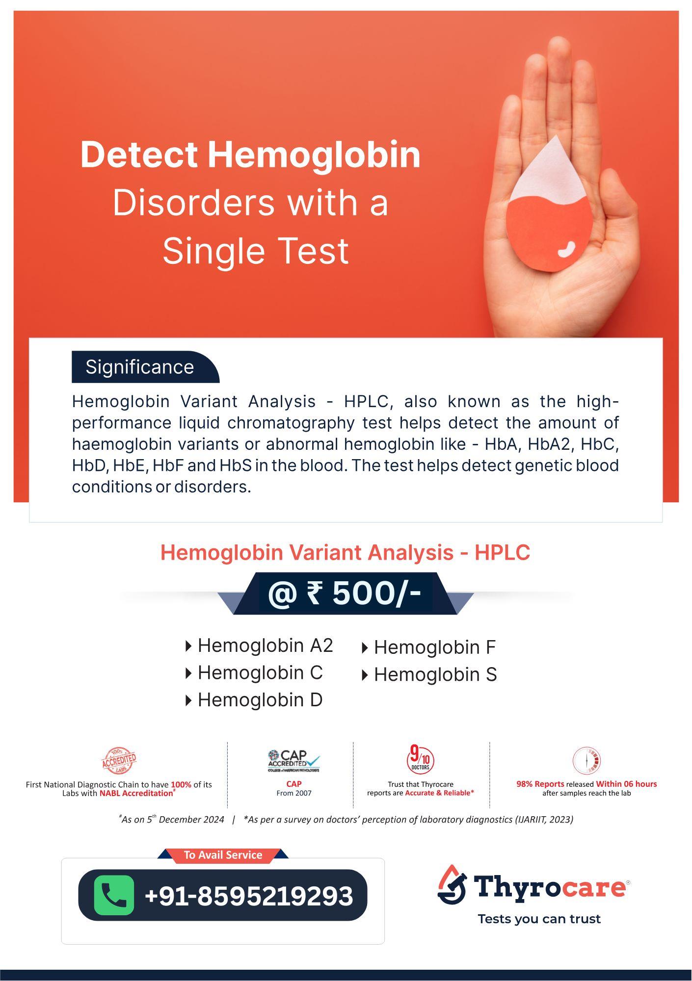 Hemoglobin Variant Analysis (HPLC) | Thyrocare | Detect Genetic ...